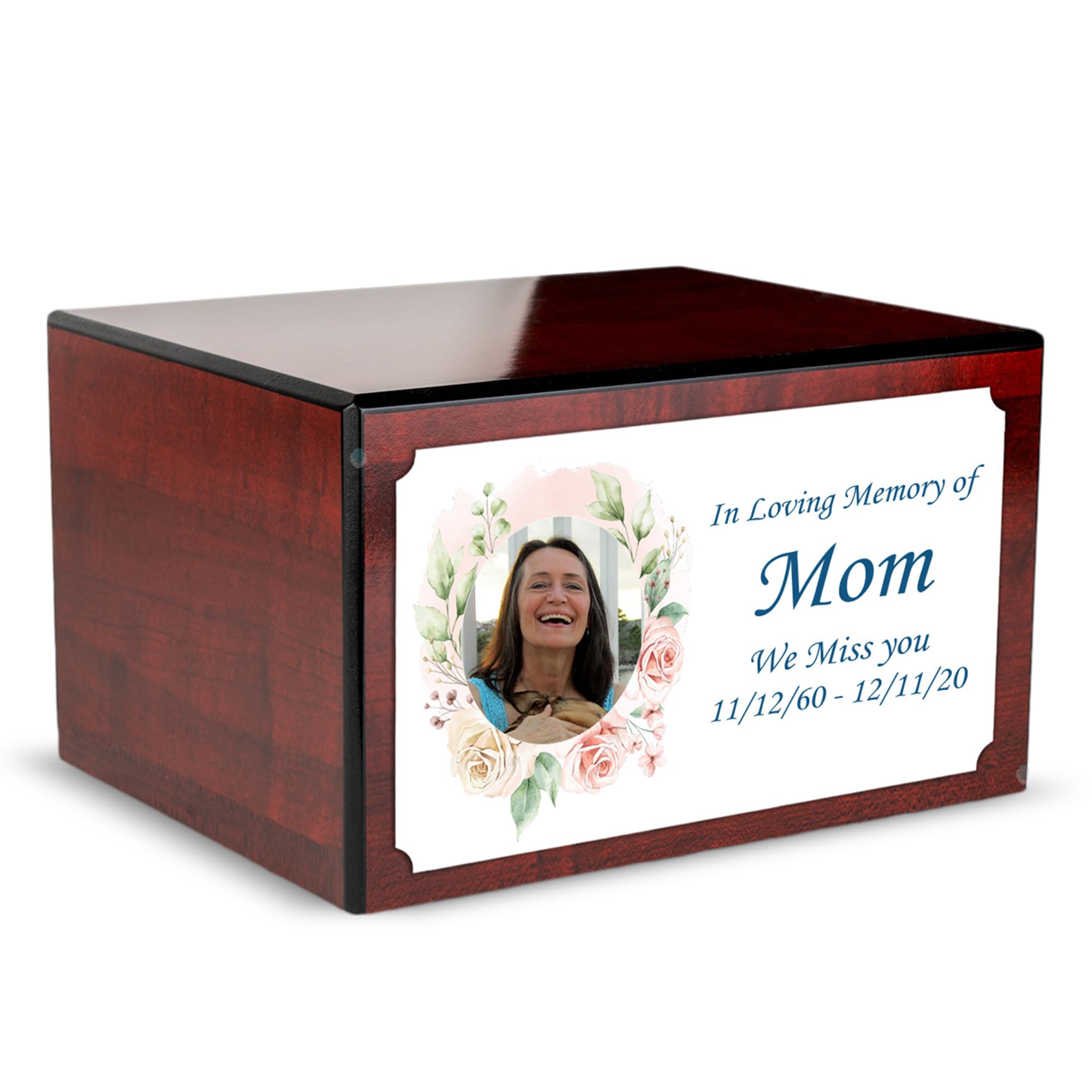Amazon.com: GetUrns - Heritage Cherry Wooden Urn Cremation Box, Custom ...