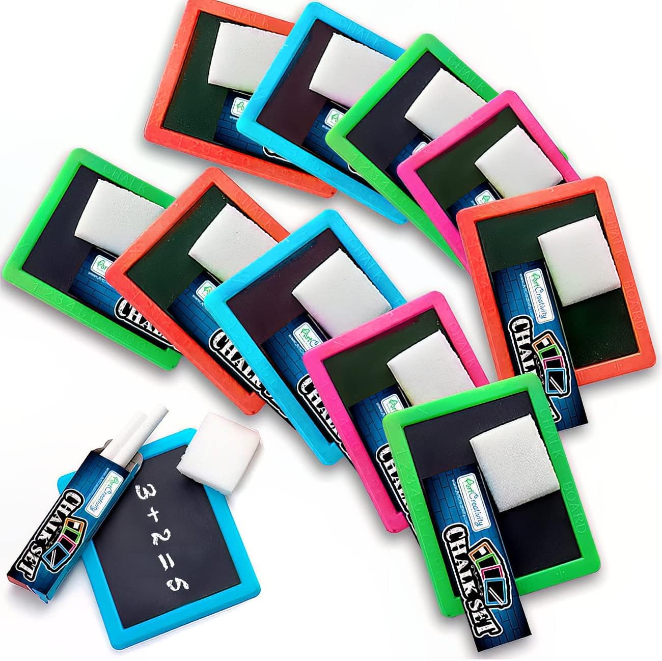 Amazon.com: ArtCreativity Neon Chalkboard Set for Kids - 12 Kits - 1 ...
