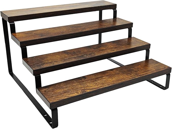 Amazon.com: VANMEE 4-Tier Wood Display Riser Stand, Spice Rack ...