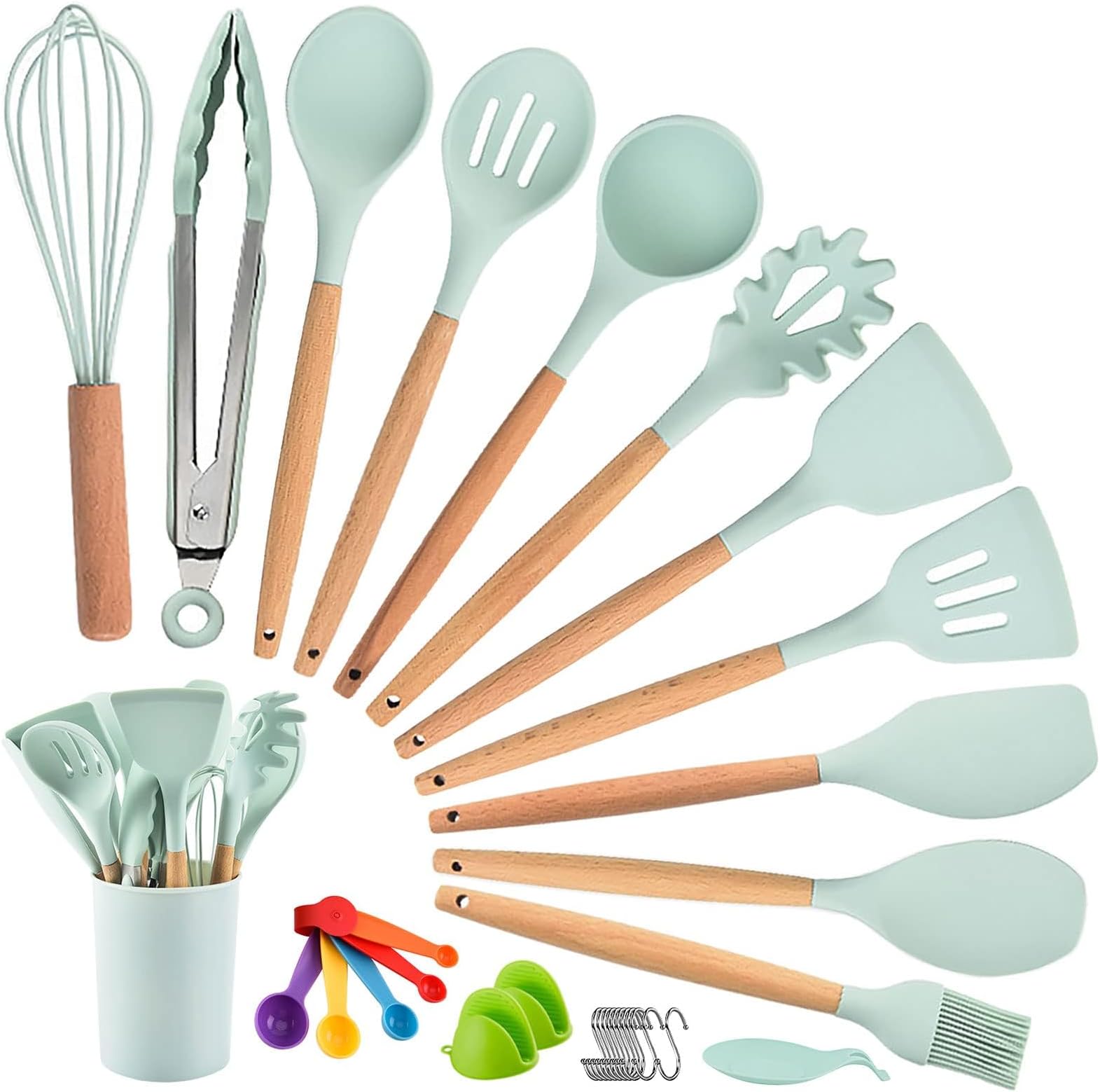 Ustensiles de Cuisine en Silicone, hicoosee 22 PCS Accessoire Cuisine ...