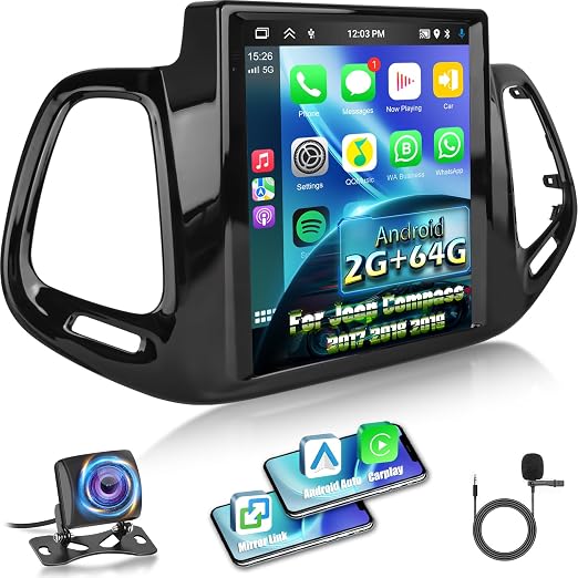 Amazon.com: [2G+64G] Volxcereo Car Radio for Jeep Compass 2017 2018 ...