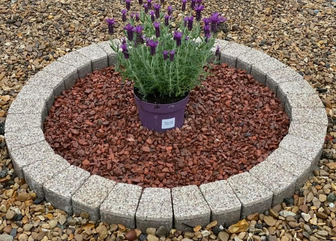 Cream Garden Granite Circle Tree Surround Grass Border Paving Slab ...
