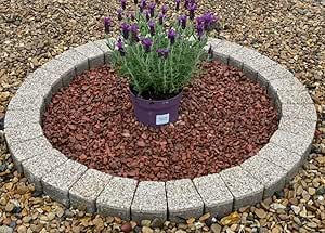 Cream Garden Granite Circle Tree Surround Grass Border Paving Slab ...