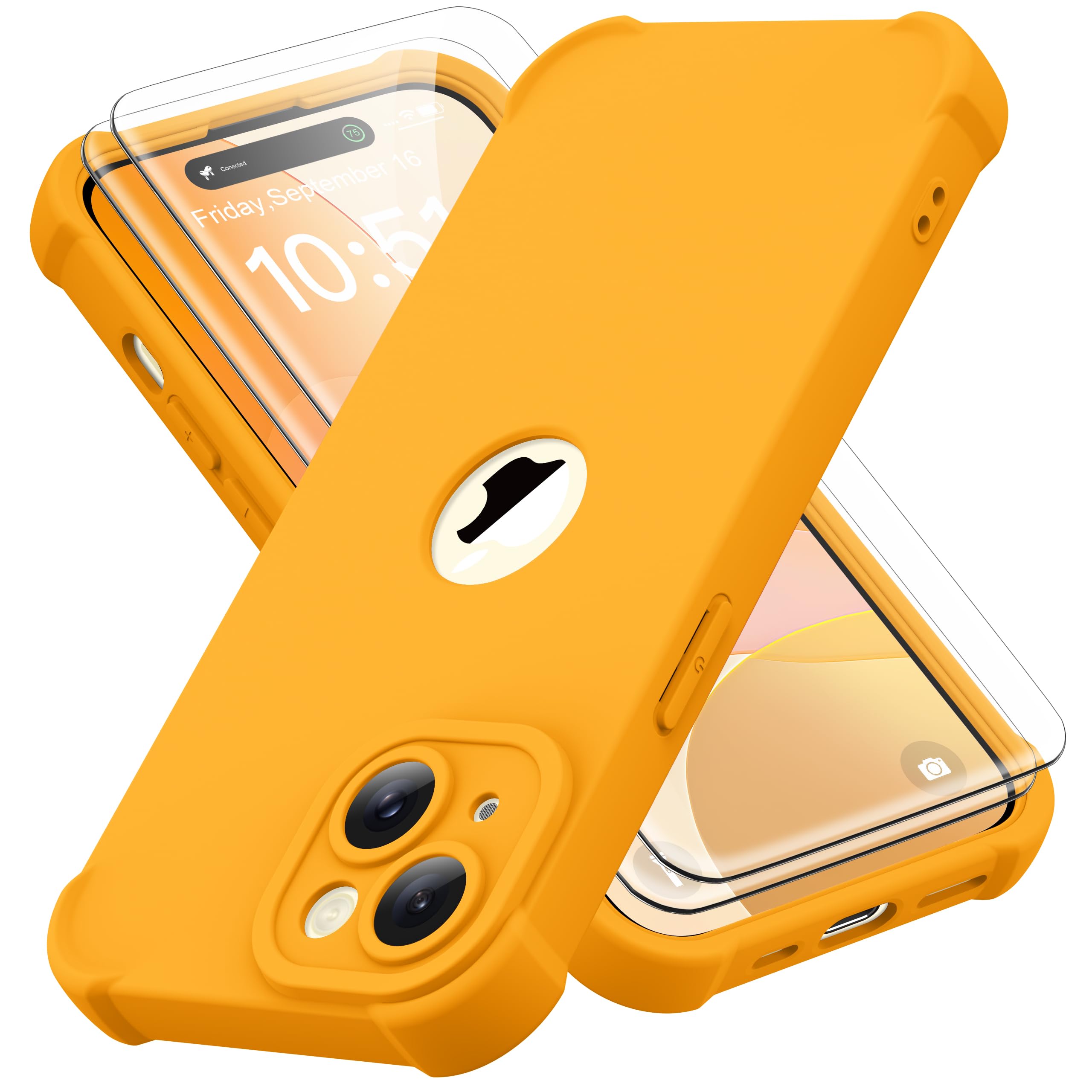 Amazon.com: ORETECH for iPhone 15 Case, with [2 x Screen Protectors ...