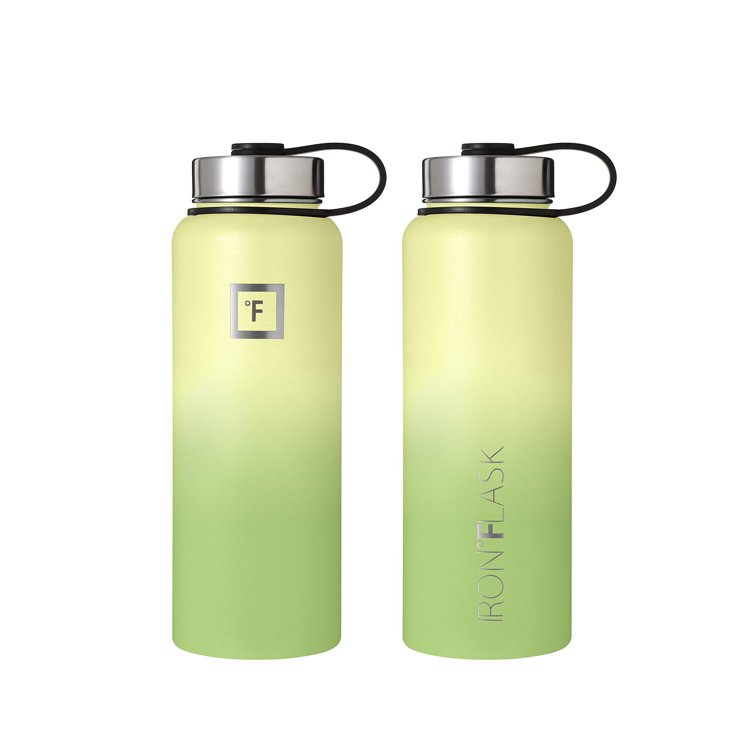 IRON °FLASK Sports Water Bottle - 40 Oz, 3 Lids (Spout Lid), Vacuum ...