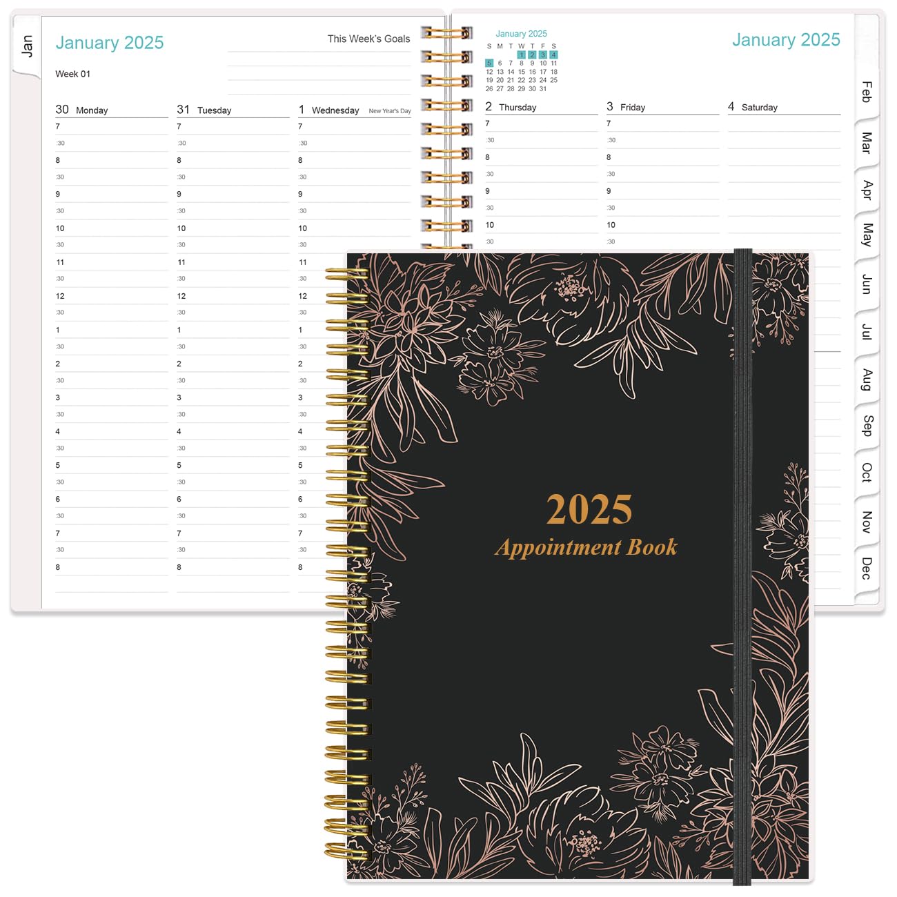 2025 Appointment Book - 2025 Daily Hourly Planner from January 20254 ...