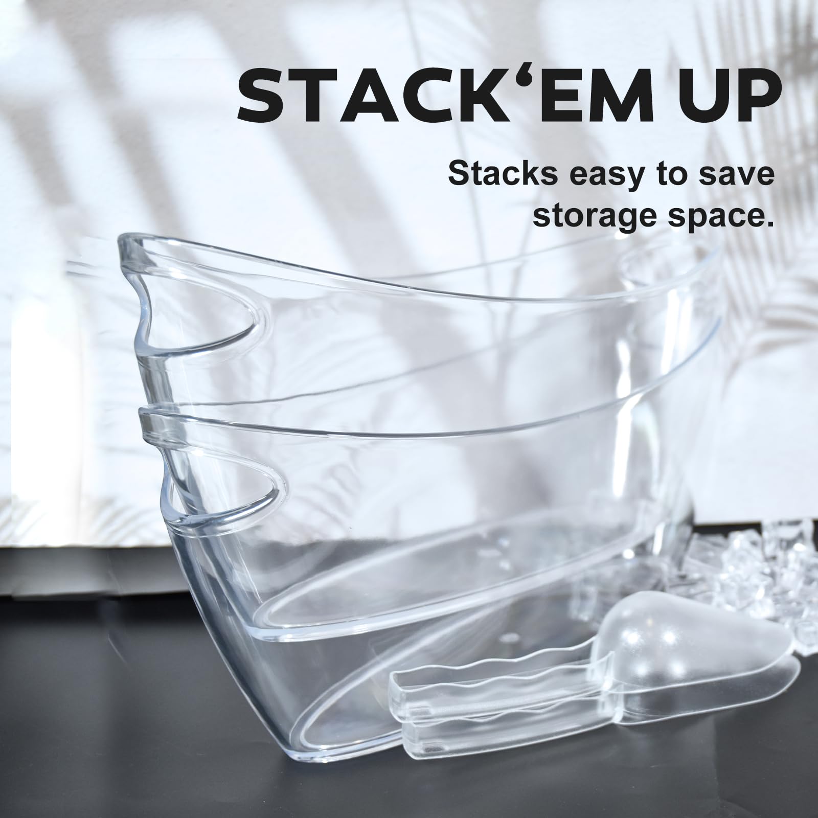 Snapklik.com : Drink Ice Buckets For Parties, 2 Pcs Clear Drink ...