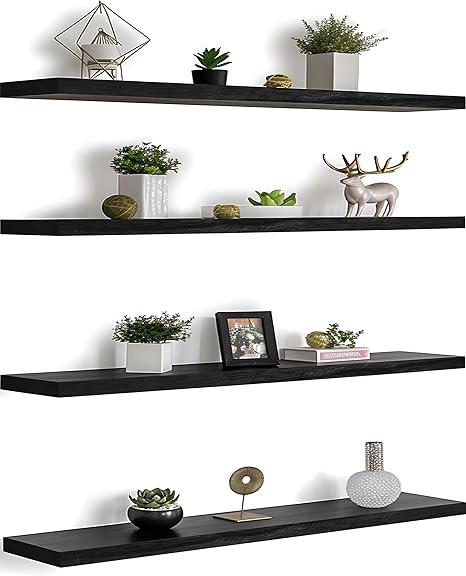 Amazon.com: PHPH 48 Inch Wood Floating Shelves for Wall, Wooden Wall ...