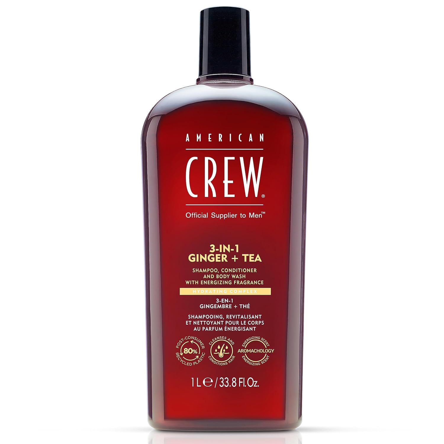 Amazon.com: AMERICAN CREW 3-IN-1 GINGER + TEA Shampoo, Conditioner and ...