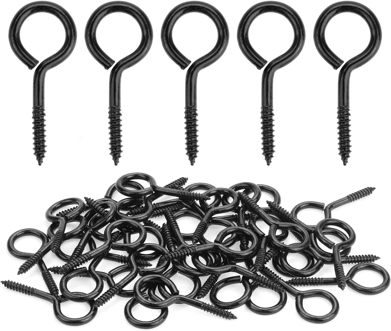 Powlankou 40 Pieces 2 inch Screw Eyes, Black Zinc Plated Steel Screw ...