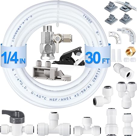 Amazon.com: Refrigerator Water Line Kit - Flood-proof Ice Maker Fridge ...