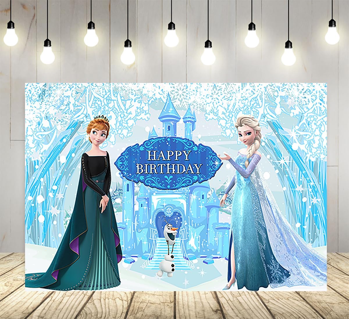 Amazon.com : Frozen Birthday Backdrop for Girls Birthday Party ...