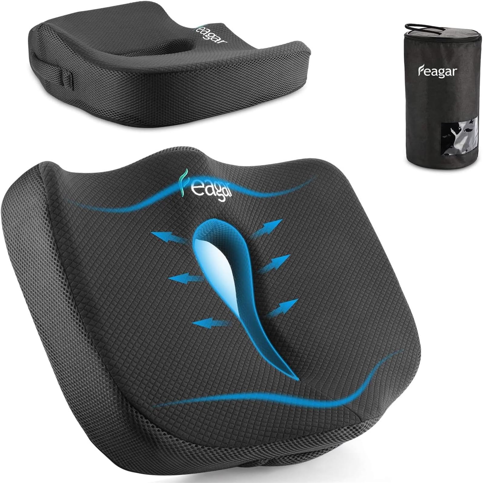 FGR Memory Foam Seat Cushion - Chair Cushions Ergonomic Posture Support ...