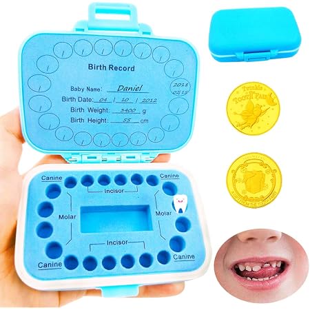 Amazon.com : Baby Tooth Box by NASHRIO - Wooden Kids Keepsake Organizer ...