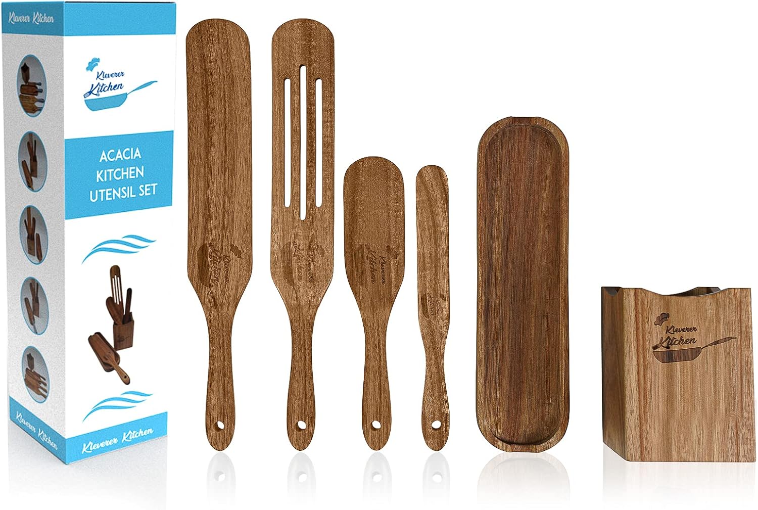 Amazon.com: Spurtle Wooden Cooking Utensils - With Wooden Utensil ...