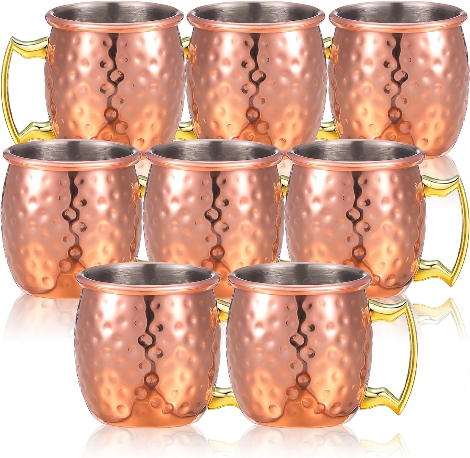 Yaure Joy 8 Pcs Mini Moscow Mugs 2 oz Mule Glasses Copper Cups for Home ...