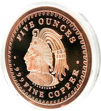 Large 5oz Aztec Mayan Calendar .999 Fine Copper Round with Capsule Size ...