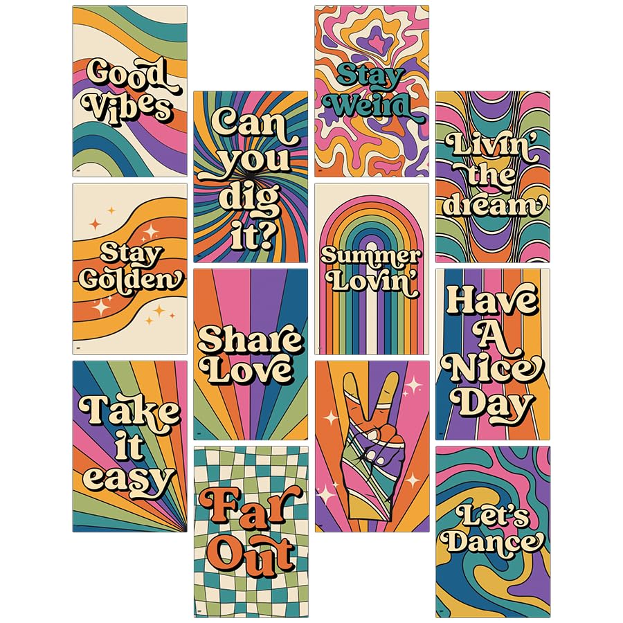 Amazon.com: Trends International Positive Retro Vibes 12-Pack Poster ...