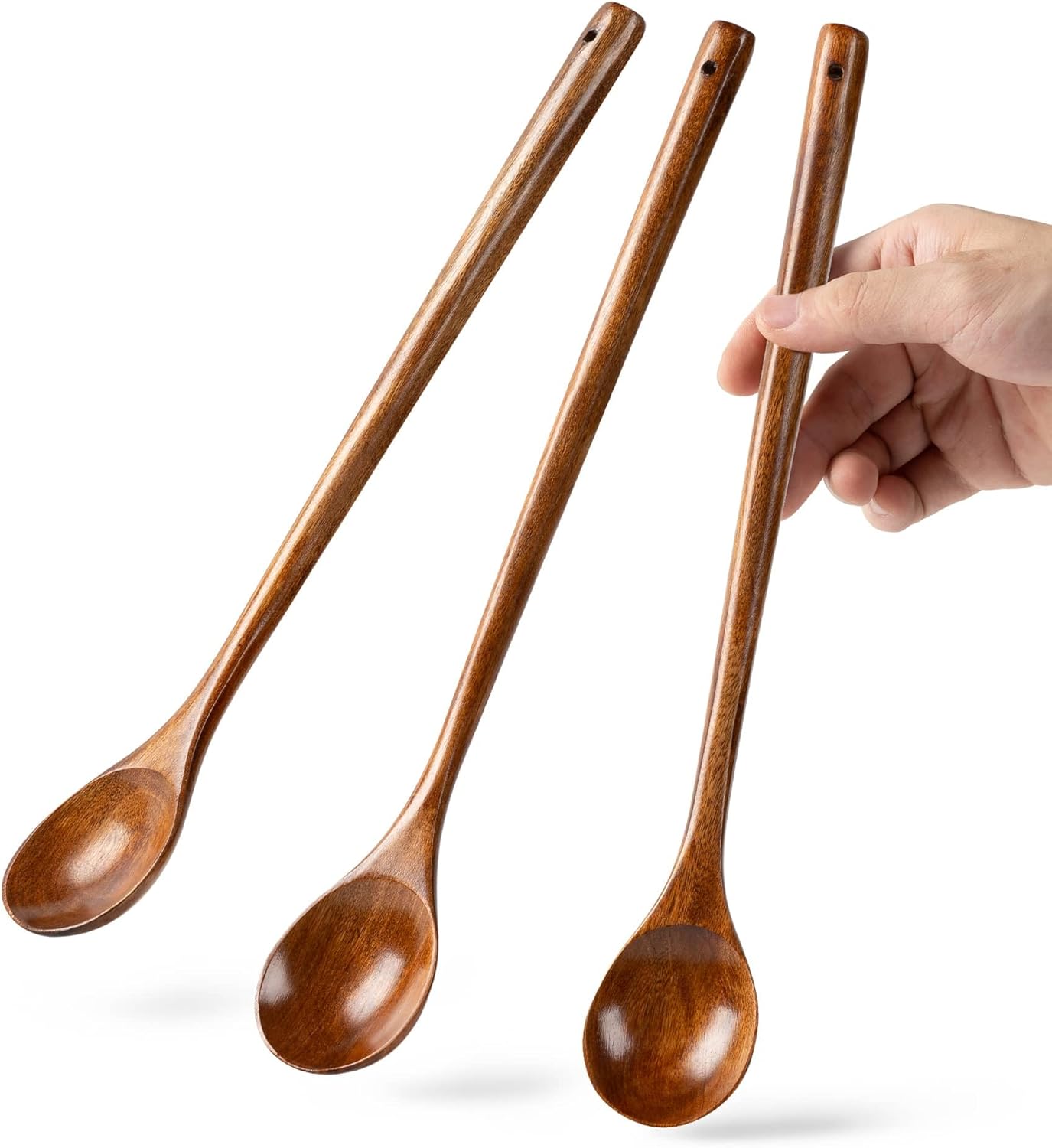 Amazon.com: Hefild 3PCS Large Wooden Spoons for Cooking, 13Inch Extra ...