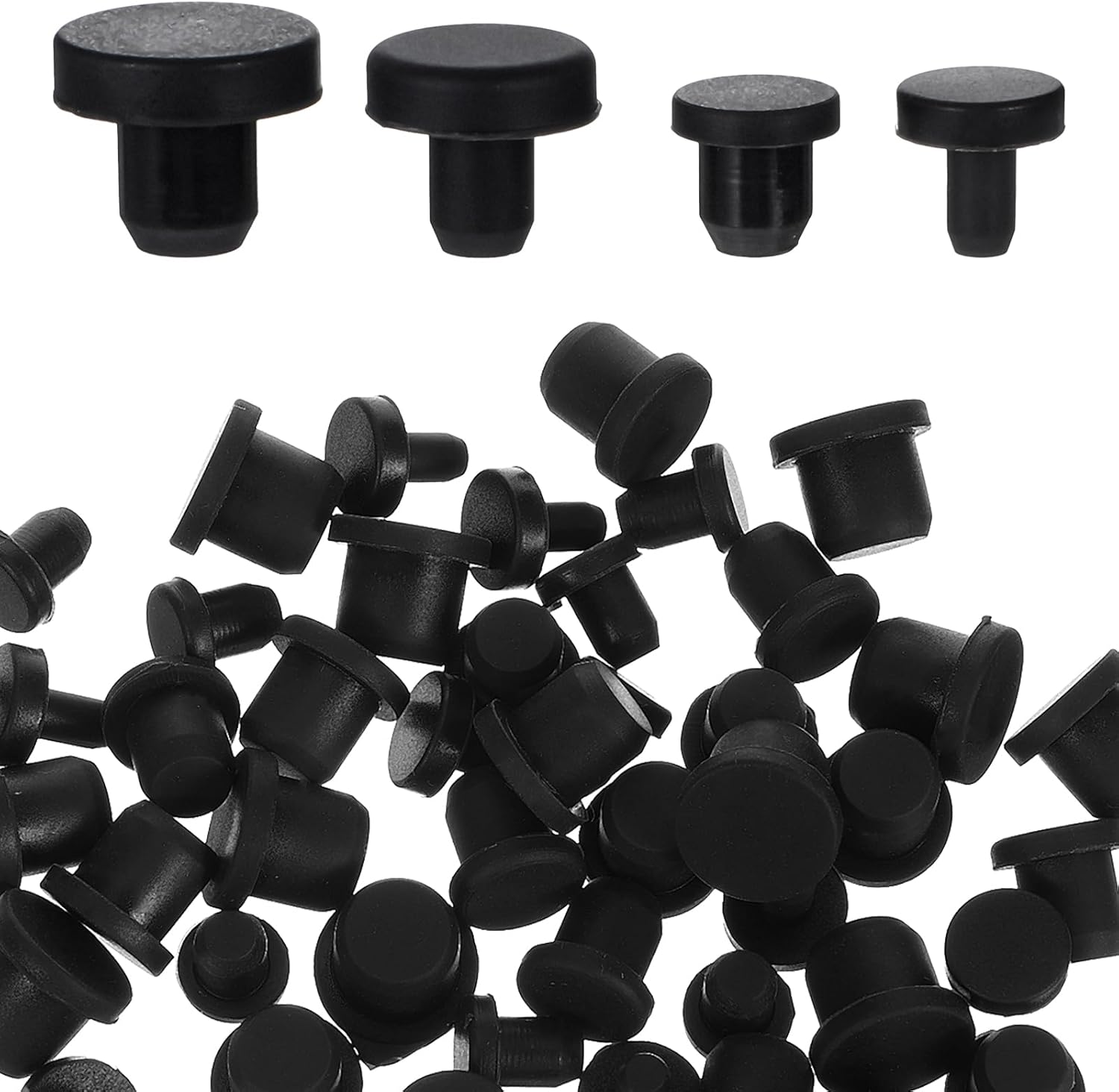 Amazon.com: Wanmu 40 Pcs Silicone Hole Plug, 4 Sizes Black Round Rubber ...