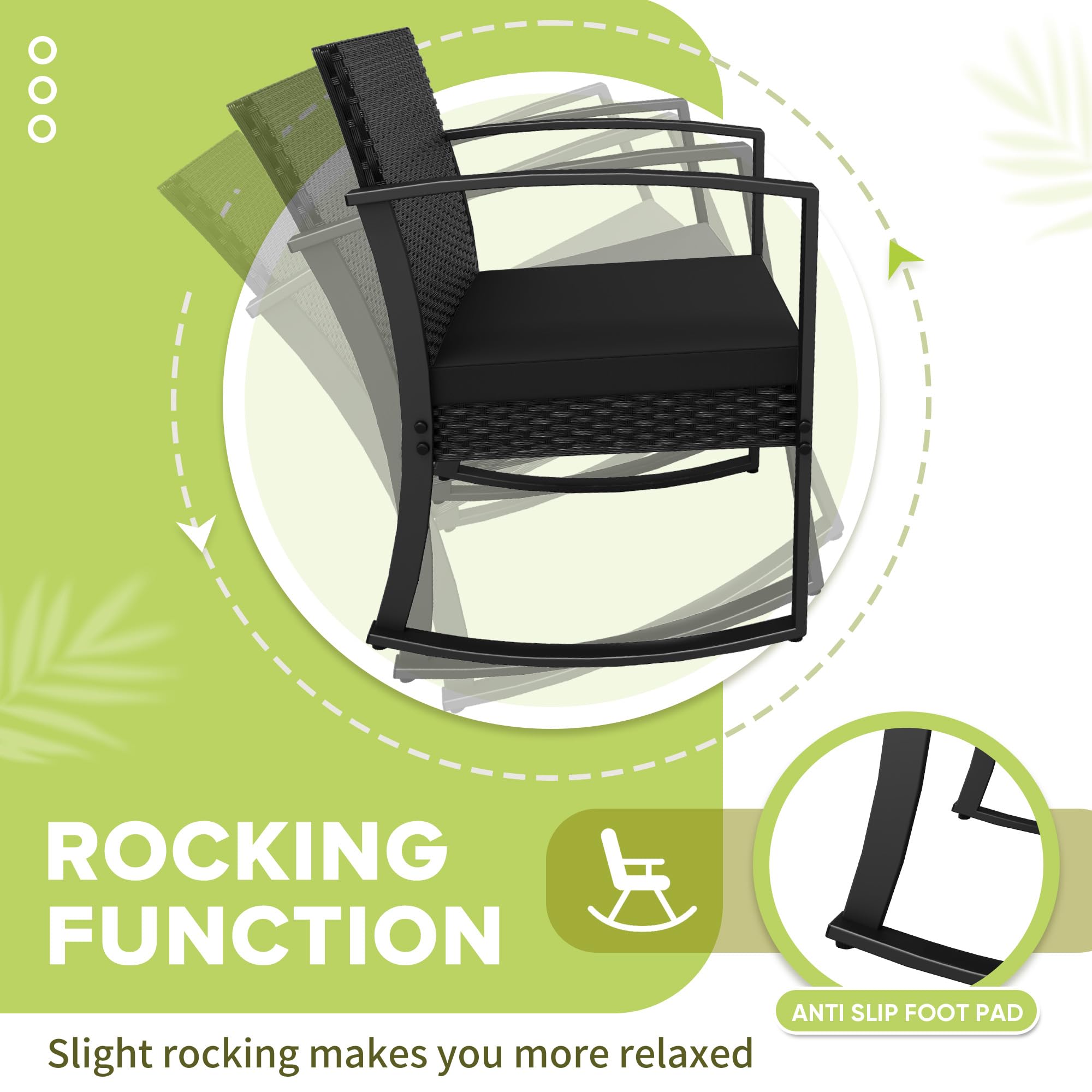 Snapklik.com : Homall Patio Furniture Set 3 Piece Resin Outdoor Bistro ...