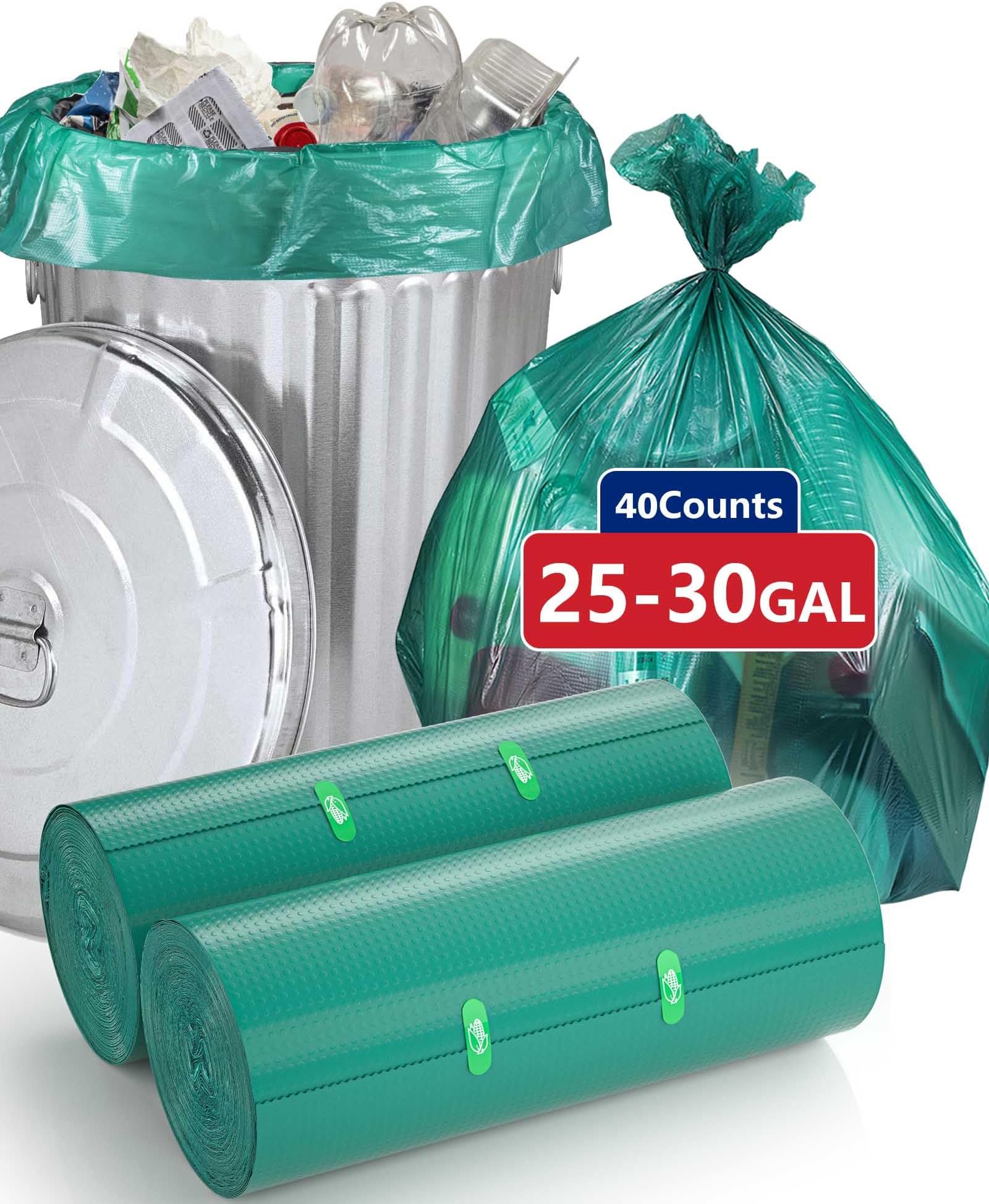 Amazon.com: 25-30 Gallon Trash Bags Unscented, AYOTEE 50% PCR Content ...