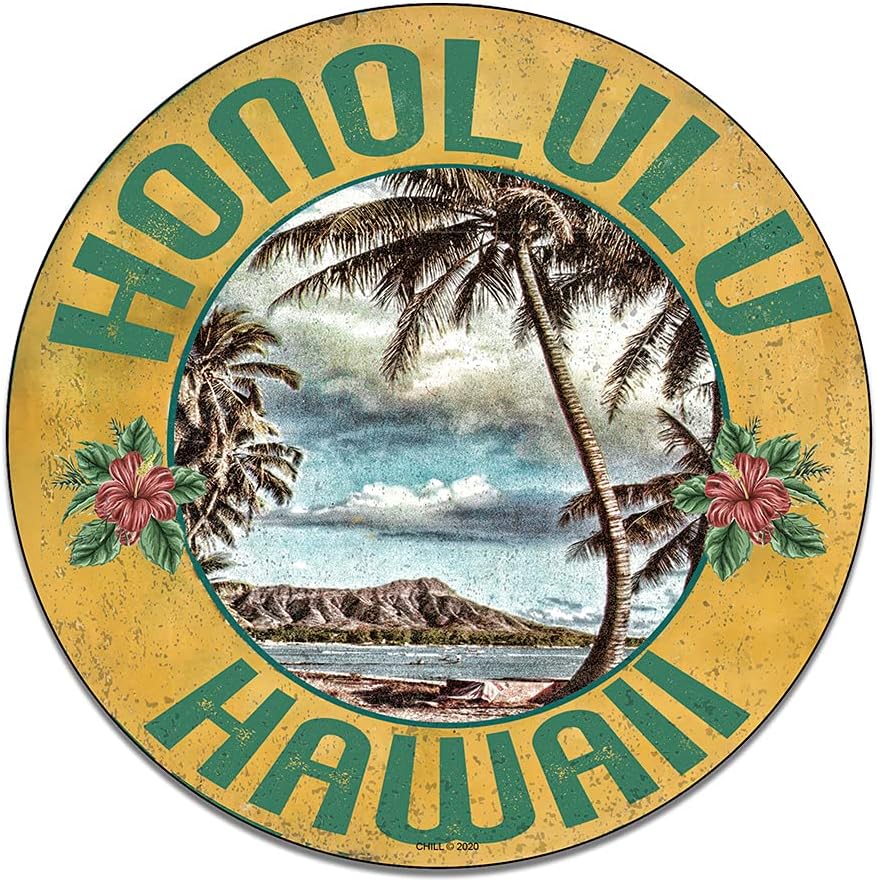 Amazon.com: Honolulu Oahu Hawaii Palm Trees Beach Diamon Head Volcano ...