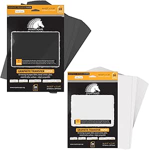 Amazon.com: MyArtscape Graphite Transfer Paper Bundle (Black and White ...