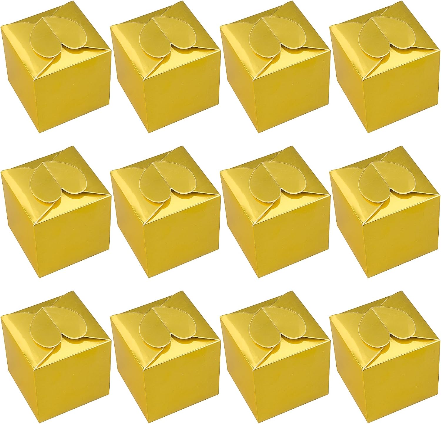 100 Pack Party Favor Gift Boxes, Gold Candy Boxes Small Treat Boxes ...