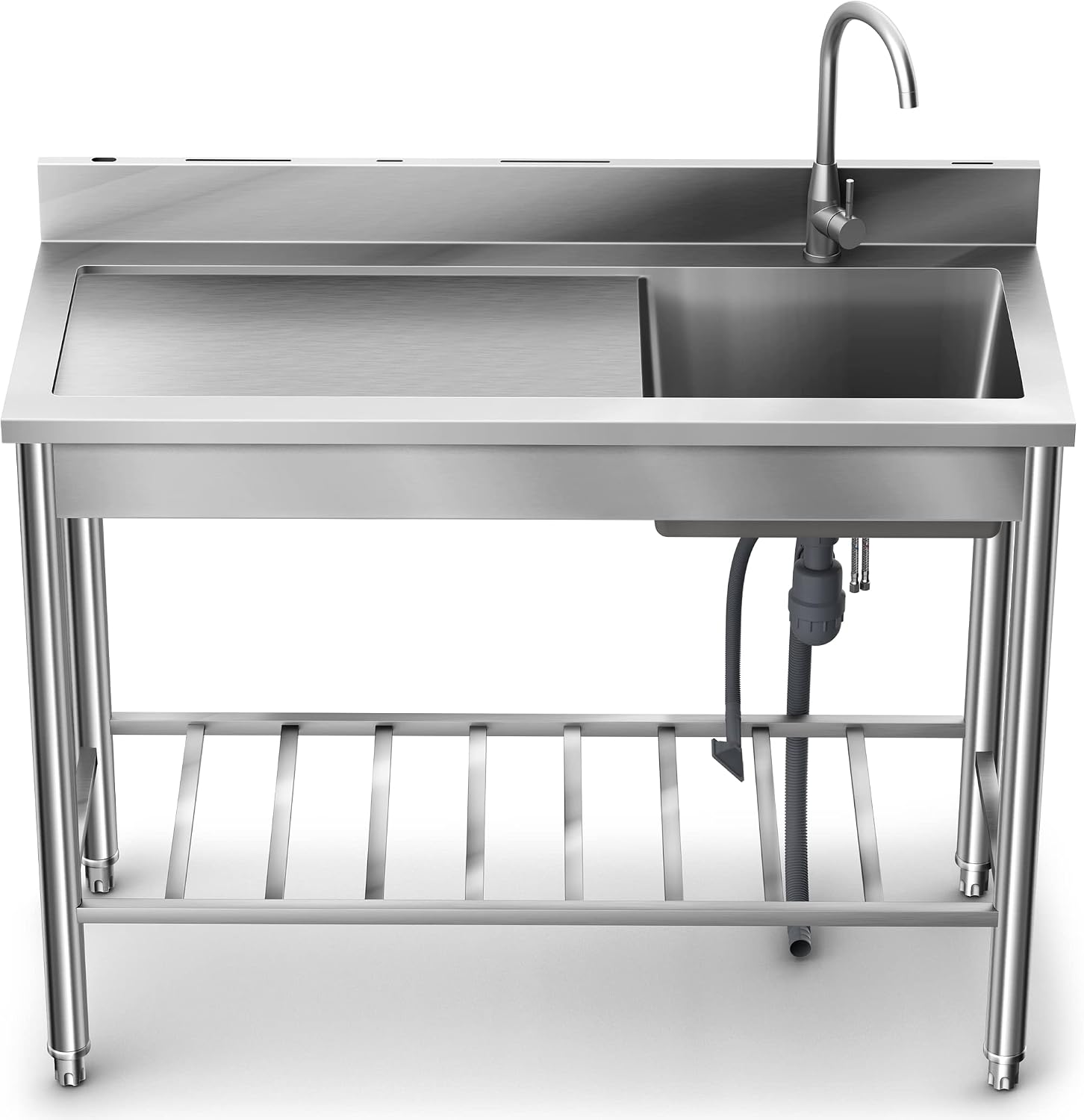 Stainless Steel Sink, Free Standing Kitchen Sink with Countertop ...
