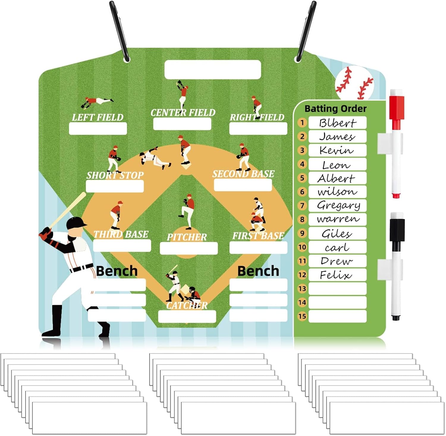 Amazon.com : MUCXNIIY 37 Pcs Baseball Lineup Board for Dugout, Dry ...