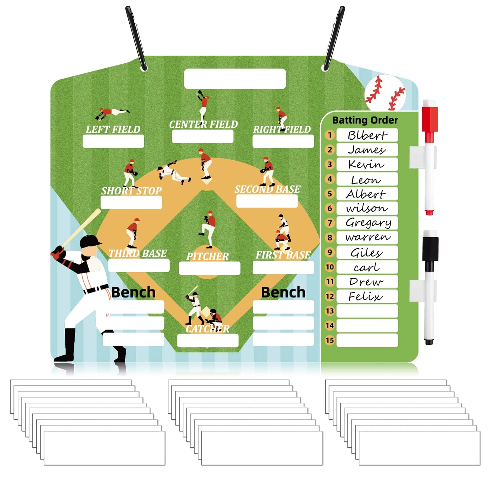 Snapklik.com : MUCXNIIY 37 Pcs Baseball Lineup Board For Dugout, Dry ...