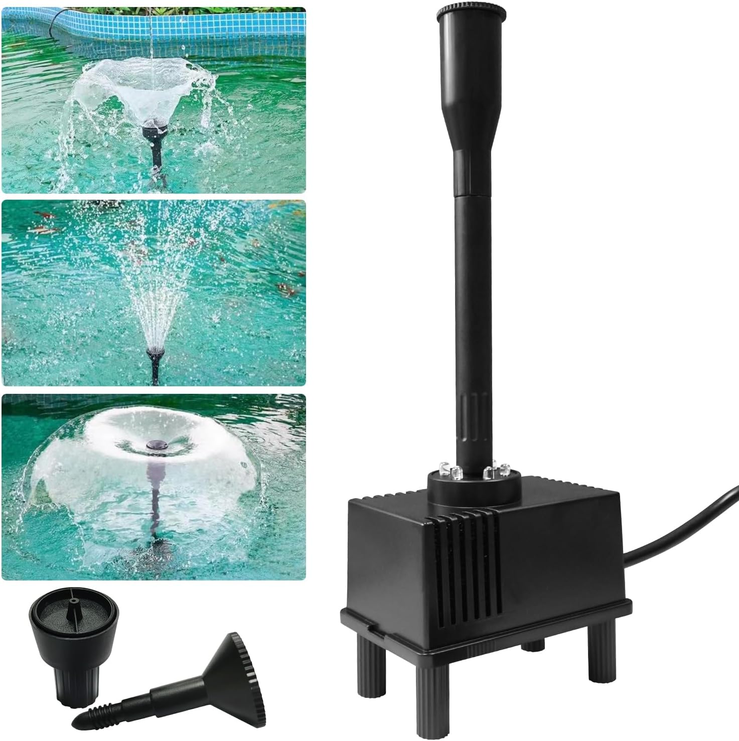 Amazon.com : 10W 600L/H Submersible Fountain Pump with LED Lights,AC ...
