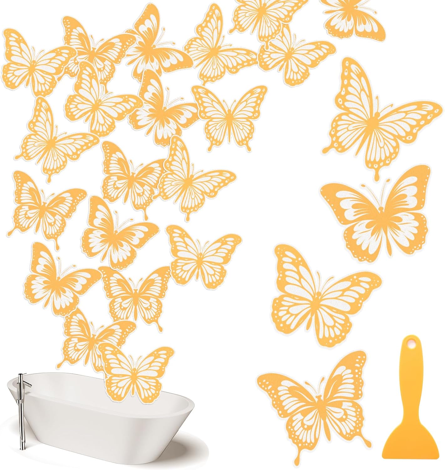 Amazon.com: 24 Pcs Non Slip Butterfly Anti Slip Shower Stickers ...