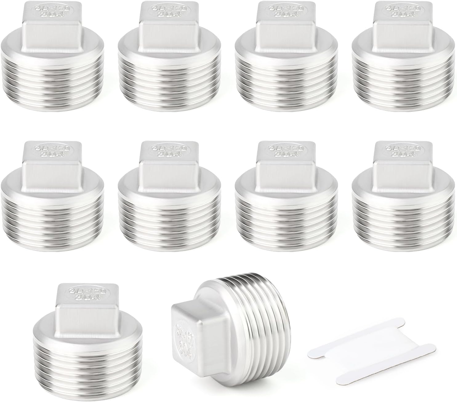 TAISHER 10PCS 304 Stainless Steel Outer Square Thread Socket Pipe Plug ...