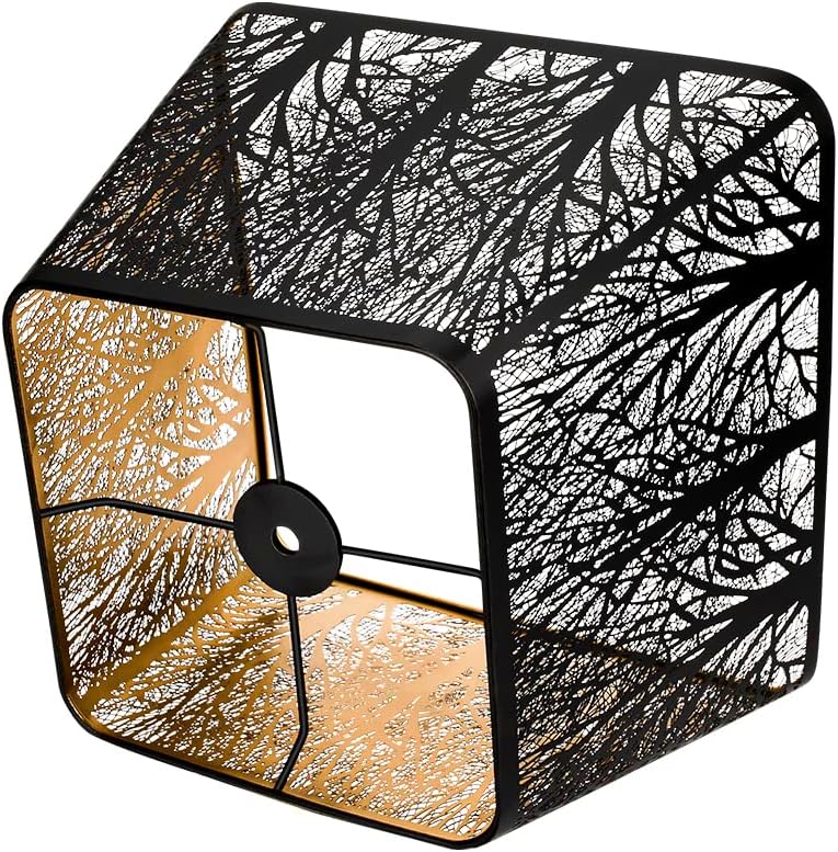 Medium Square Lamp Shades, ALUCSET Metal Lampshade with Pattern of ...