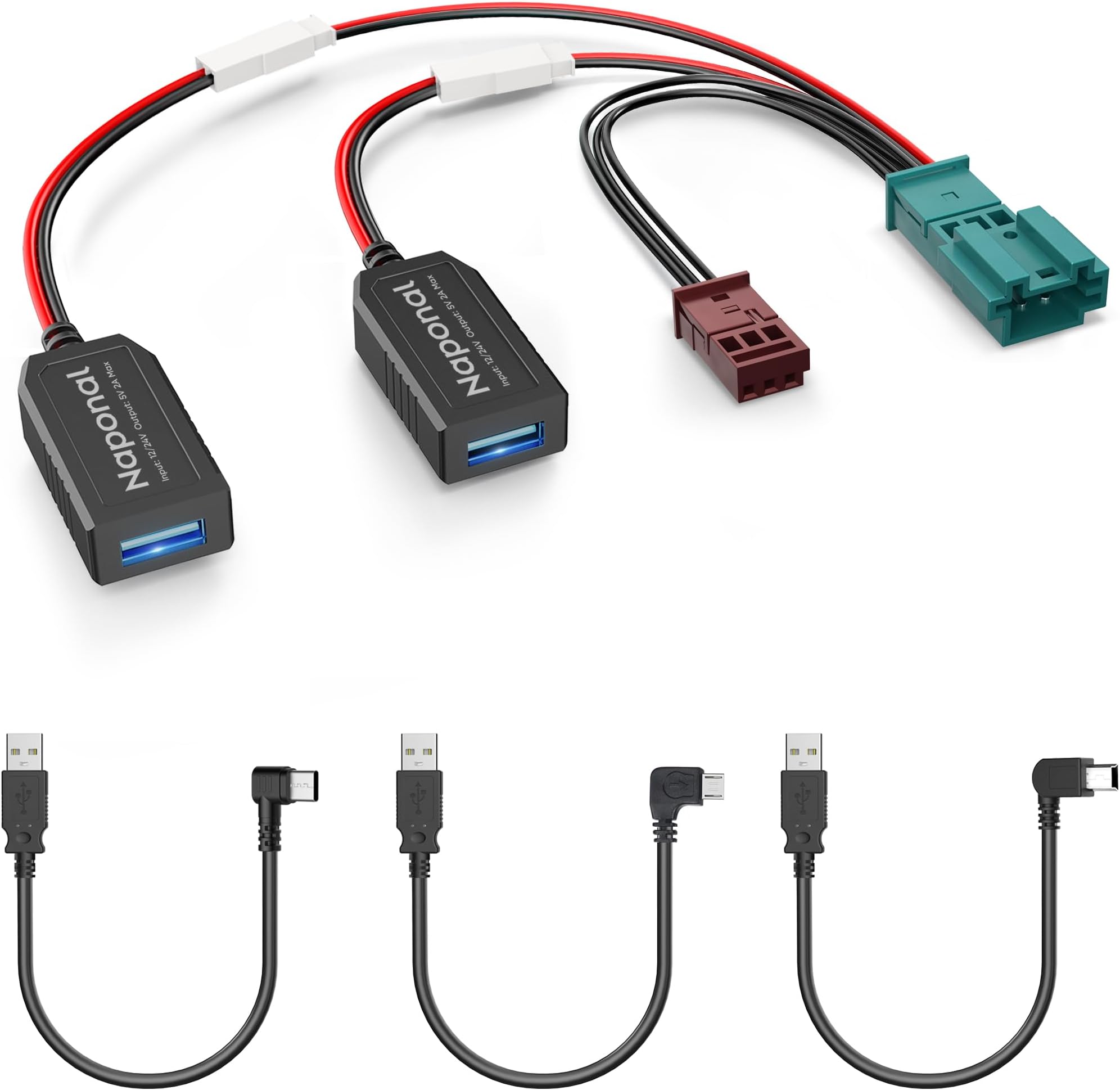 Amazon.com: Naponal GPS DashCam Power Adapter,(3Pin Type F Connector ...