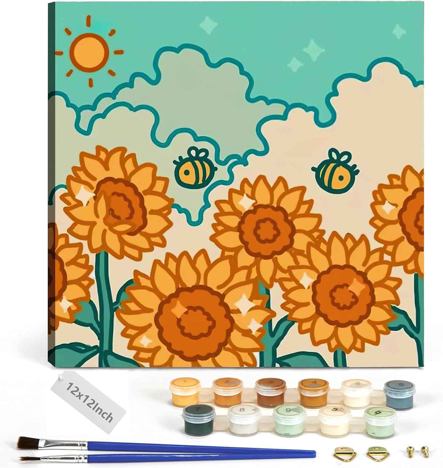 Amazon.com: Kit de pintura de girasol por números para adultos con ...