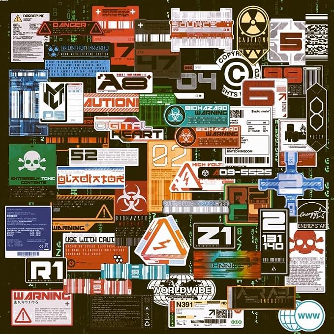 Amazon.com: Cyberpunk Sticker Pack [53 PCS] - Sci-Fi Decals for Laptop ...