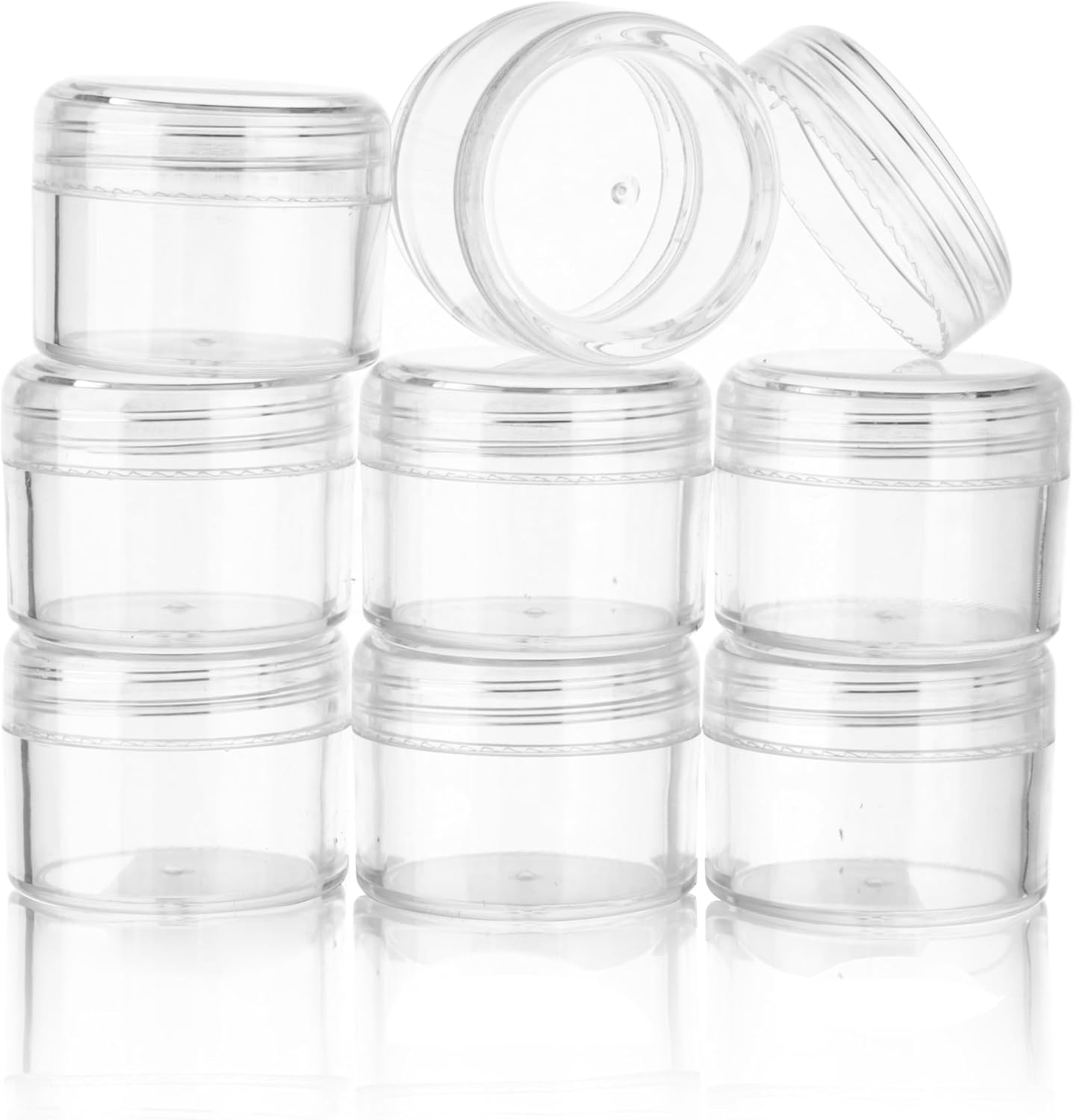 Amazon.com: COSIDEA 15pcs Empty Plastic Round 20g /20ml clear jar 0 ...