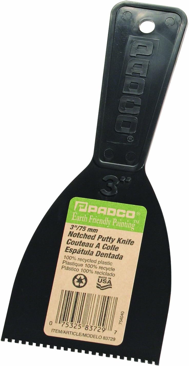 Padco 83729 Earth Friendly Painting Notched Adhesive Spreader, 3-Inch ...