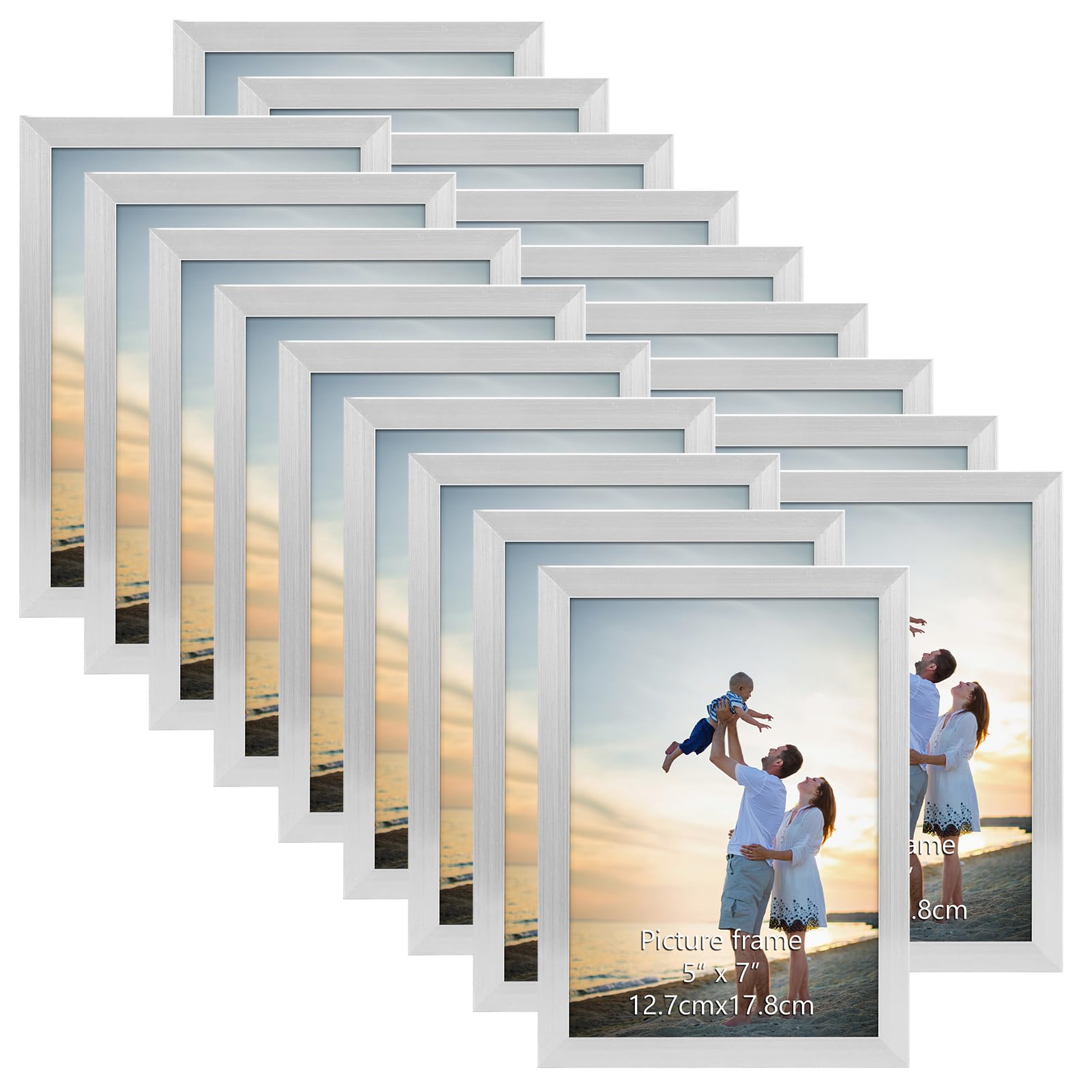 Amazon.com - Hoikwo 18 Packs 5x7 Silver Multi Picture Frames Set for Family Photos, Artwork ...