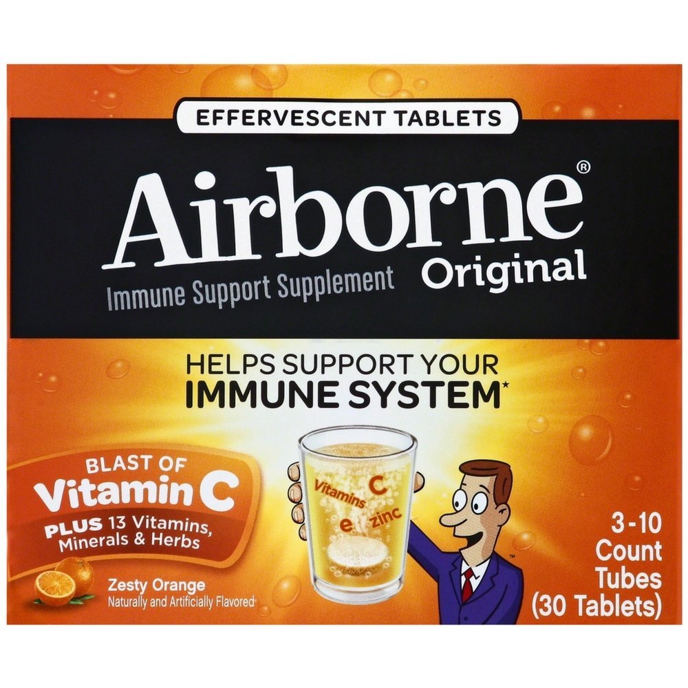 Amazon.com : Airborne Zesty Orange Effervescent Tablets,1000mg of ...