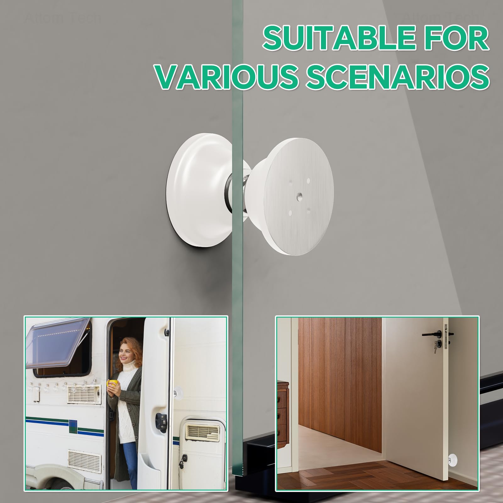 Snapklik.com : NiHome White Magnetic Door Stop For Secure Door Holding ...