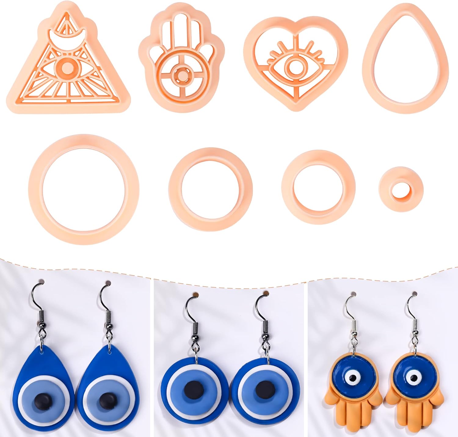 Amazon.com: Puocaon Devil Eye Clay Cutters - Unique Polymer Clay ...