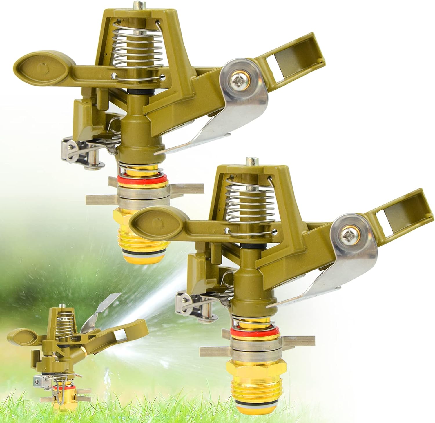Amazon.com : 1/2 Inch Brass Pulsating Impact Sprinkler, 2 Pack Heavy ...