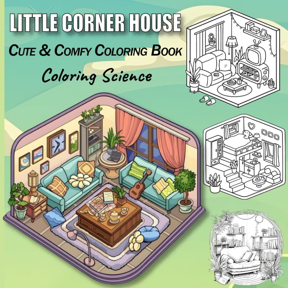 Little Corner House Coloring Book For Adults & Kids: 90 Pages of Easy ...
