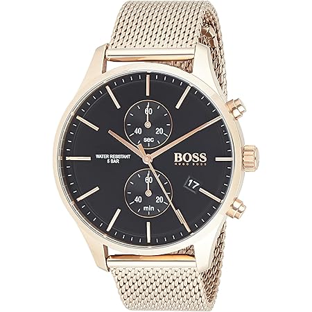 BOSS Chronograph Quartz Watch for Men with Carnation Gold Coloured ...