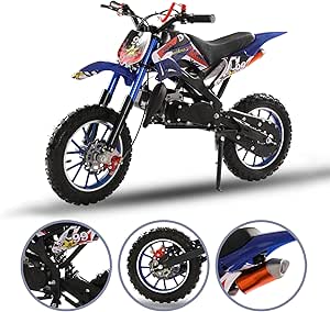 Amazon.com: mufsceku 49CC Kids Dirt Bike,2-Stroke Gas Power Mini Motocross,Off Road Mini ...