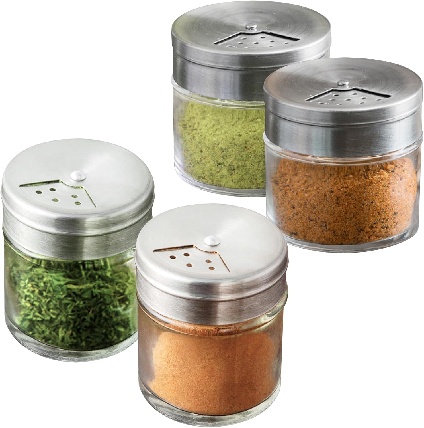 Amazon.com: 2-Pack 1.5oz + 2-Pack 3oz Glass Spice Seasonings Shaker ...